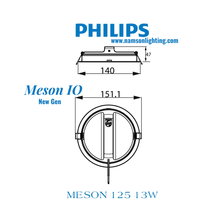 Đèn LED Downlight âm trần 13W Philips 59464 Meson 125 13W Recessed IO ...