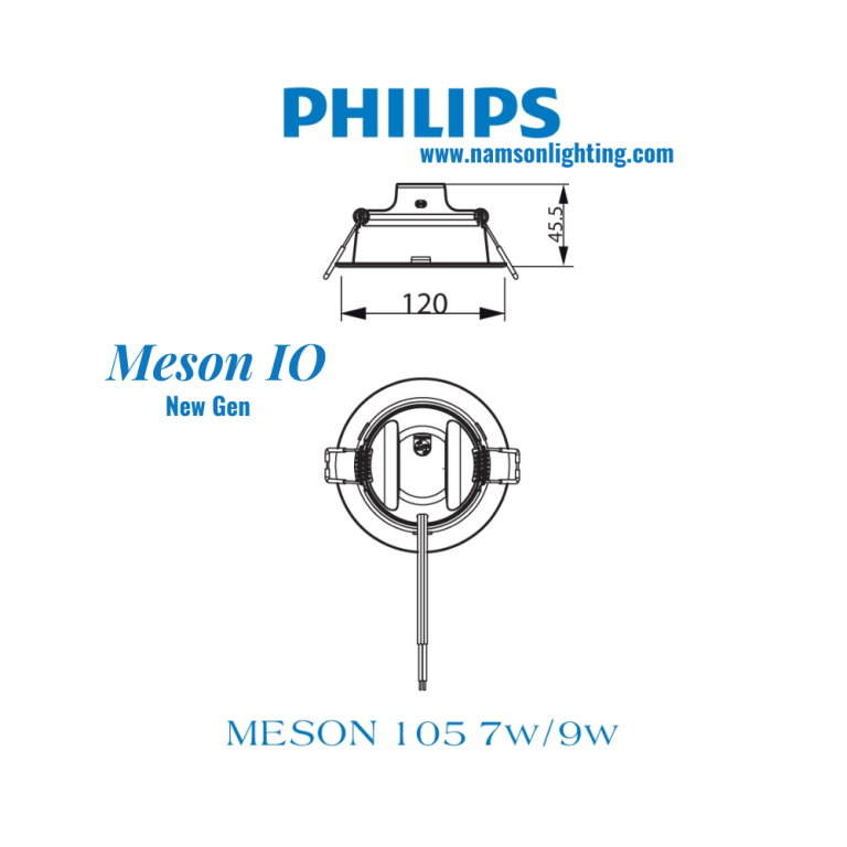 Đèn LED Downlight âm trần 7W Philips 59445 Meson 090 7W Recessed IO ...